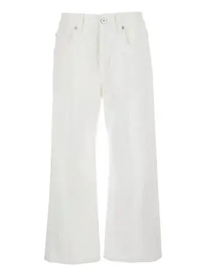 Brunello Cucinelli Logo-patch Jeans - White