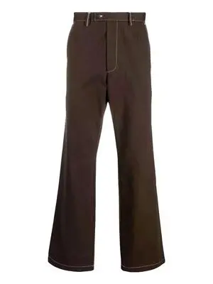 PHIPPS Straight-leg Organic Cotton Trousers - Brown