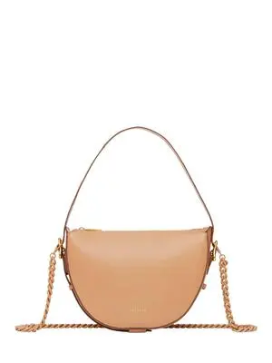 Senreve Mini Fortuna Smooth Leather Crescent Bag - Biscotti
