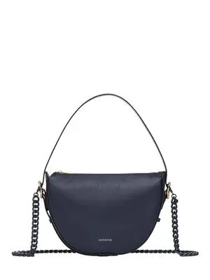 Senreve Mini Fortuna Smooth Leather Crescent Bag - Deep Blue