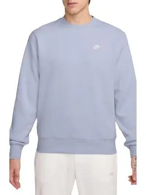 Nike Club Brushed Fleece Crewneck Sweatshirt - Ghost/white