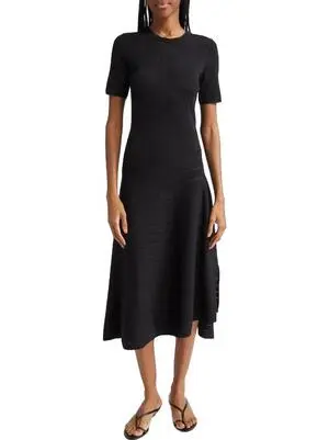 JASON WU Jason Wu Collection Mixed Stitch Asymmetric Midi Sweater Dress