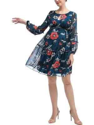 KIMI + KAI Babydoll Maternity Dress - Multicolored