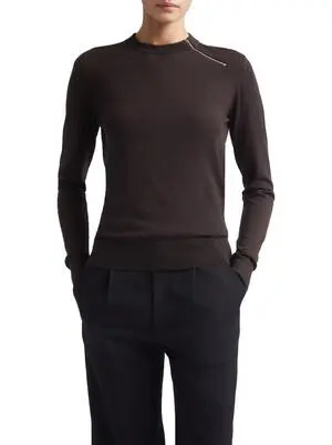 Partow Bea Zip Virgin Wool Sweater - Espresso