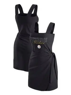 WEAR BY ERIN ANDREWS Pittsburgh Steelers Wrap Dress - Black