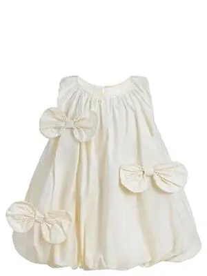 MIMI TUTU Sleeveless Bow Dress - Ivory