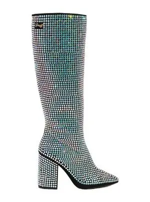SPARKL Milan Rhinestone Embellished Boots - Black