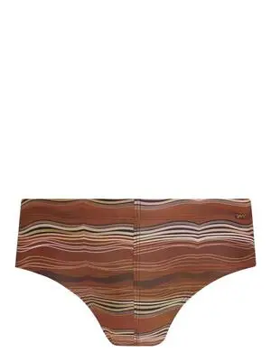 AMIR SLAMA Striped Swim Trunks - Brown