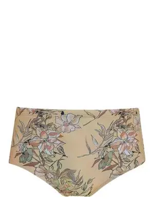 AMIR SLAMA Floral-print Swim Trunks - Neutrals