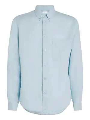 Nn07 Linen Arne Shirt - Blue