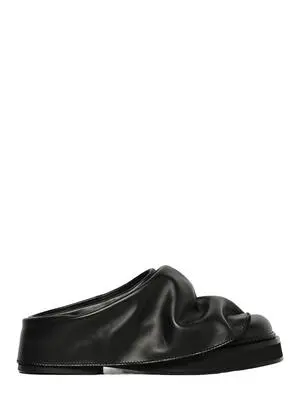 Attico Leather Mules - Black