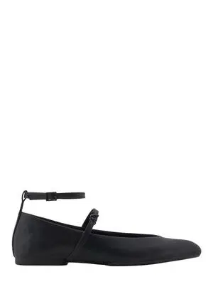Armani Exchange Pointed-toe Ballerina Shoes - Black