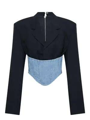 DION LEE Float Corset Blazer - Black