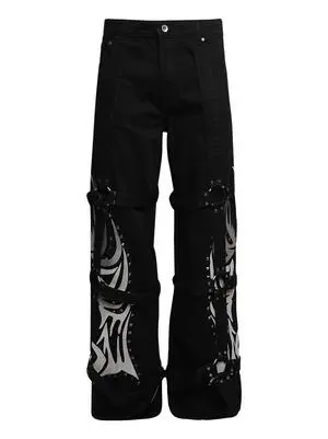 WHO DECIDES WAR BY EV BRAVADO Winged Logo Bondage Pant - Black