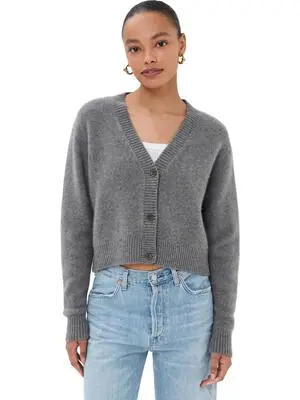 THE ELDER STATESMAN The Elder Statesman Boxy Cashmere Cardigan Light Grey