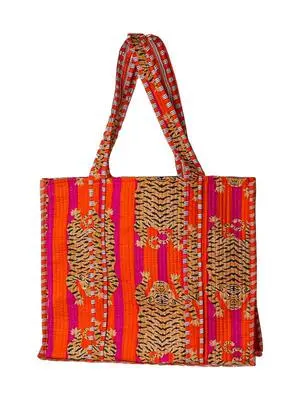 VERVE CULTURE Quilted Feline Tote
