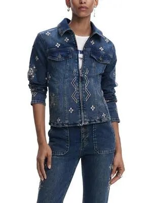 DESIGUAL Zip Denim Trucker Jacket