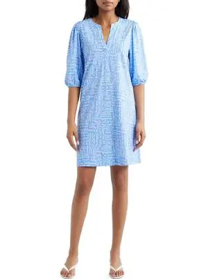 Lilly Pulitzer® Colson Puff Sleeve Cotton Shift Dress - Sun Washed Blue