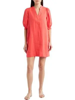 LILLY PULITZER® Mialeigh Linen Shift Dress - Cane Coral
