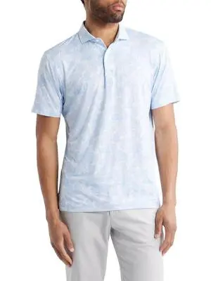 Johnnie-o Mana Leaf Print Featherweight Performance Polo - Kona