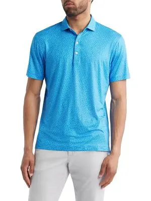 Johnnie-o Plumeria Floral Featherweight Performance Polo - Palisades Blue