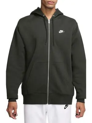 Nike Club Fleece Zip Hoodie - Sequoia/white
