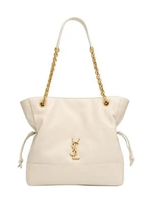 Saint Laurent Jamie 4.3 Small YSL Tote Bag Bianco Crem