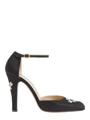 VALENTINO Hi Dolly Daisy Embroidered Satin Pumps