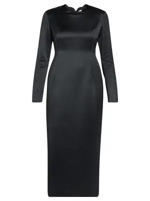 THE ROW Mitzi Long-sleeve Silk Satin Dress - Faded Black