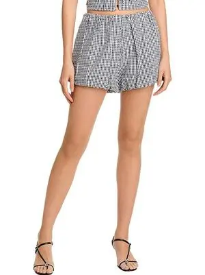 WAYF Maggie Bubble Shorts - Black Seersucker