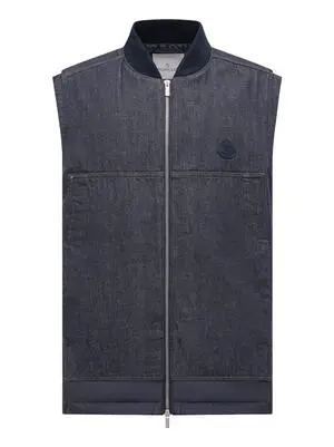 Moncler Ranche Denim Down Vest - Blue