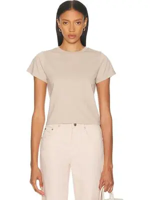 Renggli RENGGLI Cropped Cotton Jersey T-Shirt Stone