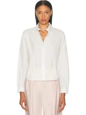 Renggli Cropped Long Sleeve Button Up Top - Bone