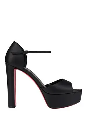 CHRISTIAN LOUBOUTIN Sandaloo Leather Platform Sandals - Black