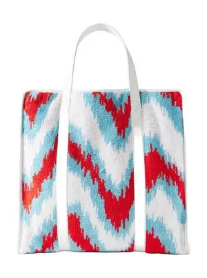 Missoni Canvas-trimmed Terry-jacquard Tote - White