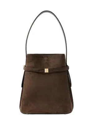 TOTEME Belted Suede Tote - Brown