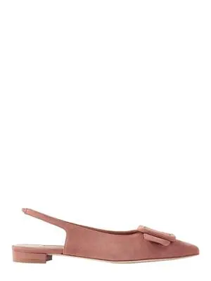 Manolo Blahnik Maylura Buckled Slingback Flats - Pink