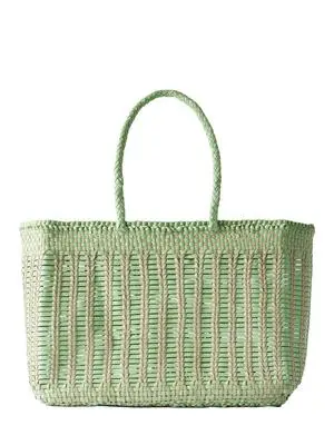 Dragon Diffusion Bali Basket Woven Leather Tote - Green