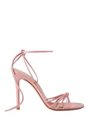 GIANVITO ROSSI 95 Knotted Leather Sandals - Pink