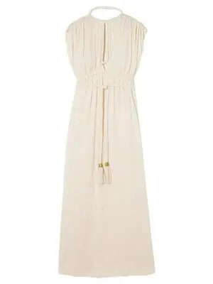 Isabel Marant Braided Gathered Cotton-gauze Maxi Dress - Neutrals