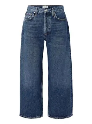 AGOLDE Arc Cropped High-Rise Wide-Leg Jeans Blue