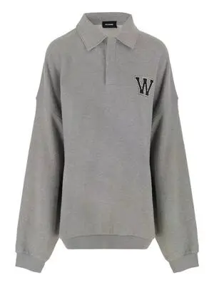 We11Done Logo-embellished Polo Shirt - Grey