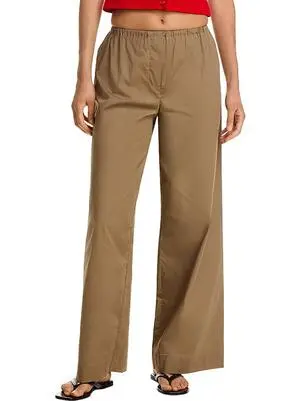 Staud Wide Leg Pull-on Pants - Taupe