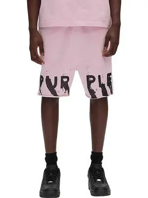 PURPLE BRAND Relaxed Fit Fleece Shorts - Pink