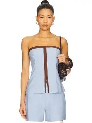 SOVERE / Refine Bodice Top - Blue & Brown