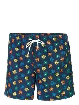 Sundek Lion-print Swim Shorts - Blue