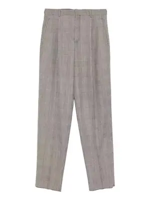 Saint Laurent Prince Of Wales Checked Trousers - Brown