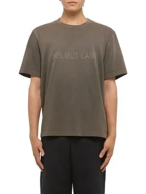 Helmut Lang Corduroy Logo Cotton T-shirt - Moss - F03