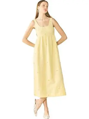 EDDY Emily Floral Jacquard Dress Yellow