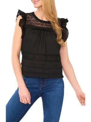 CECE DUPRAZ Lace & Ruffle Top
